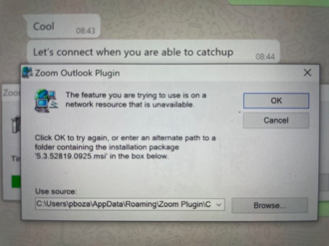 Cannot Uninstall Zoom Plug In for Outlook | Microsoft Community Hub